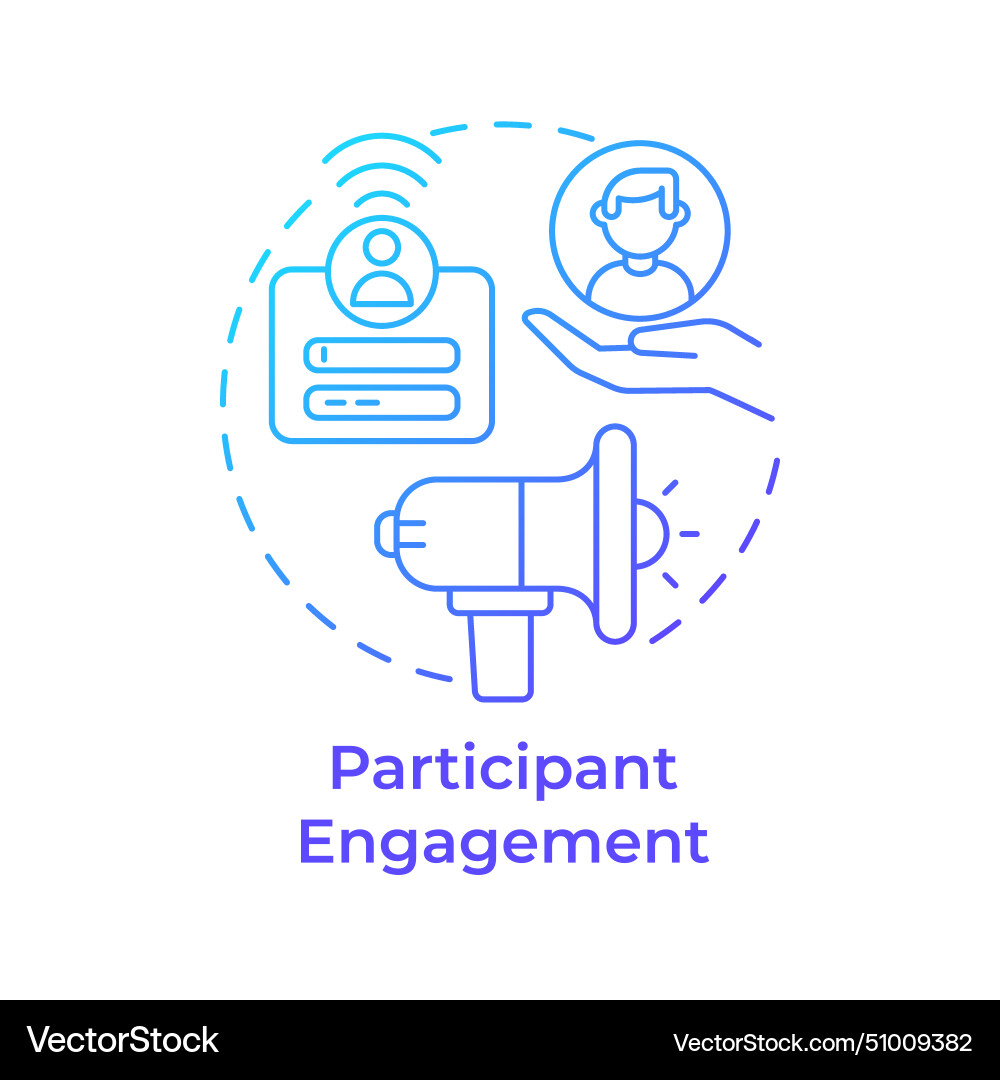 Participant engagement blue gradient concept icon Vector Image