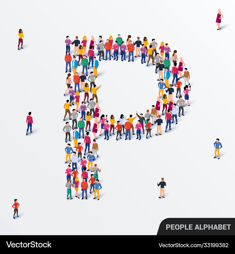 People Forming Letter P Royalty Free Vector Image