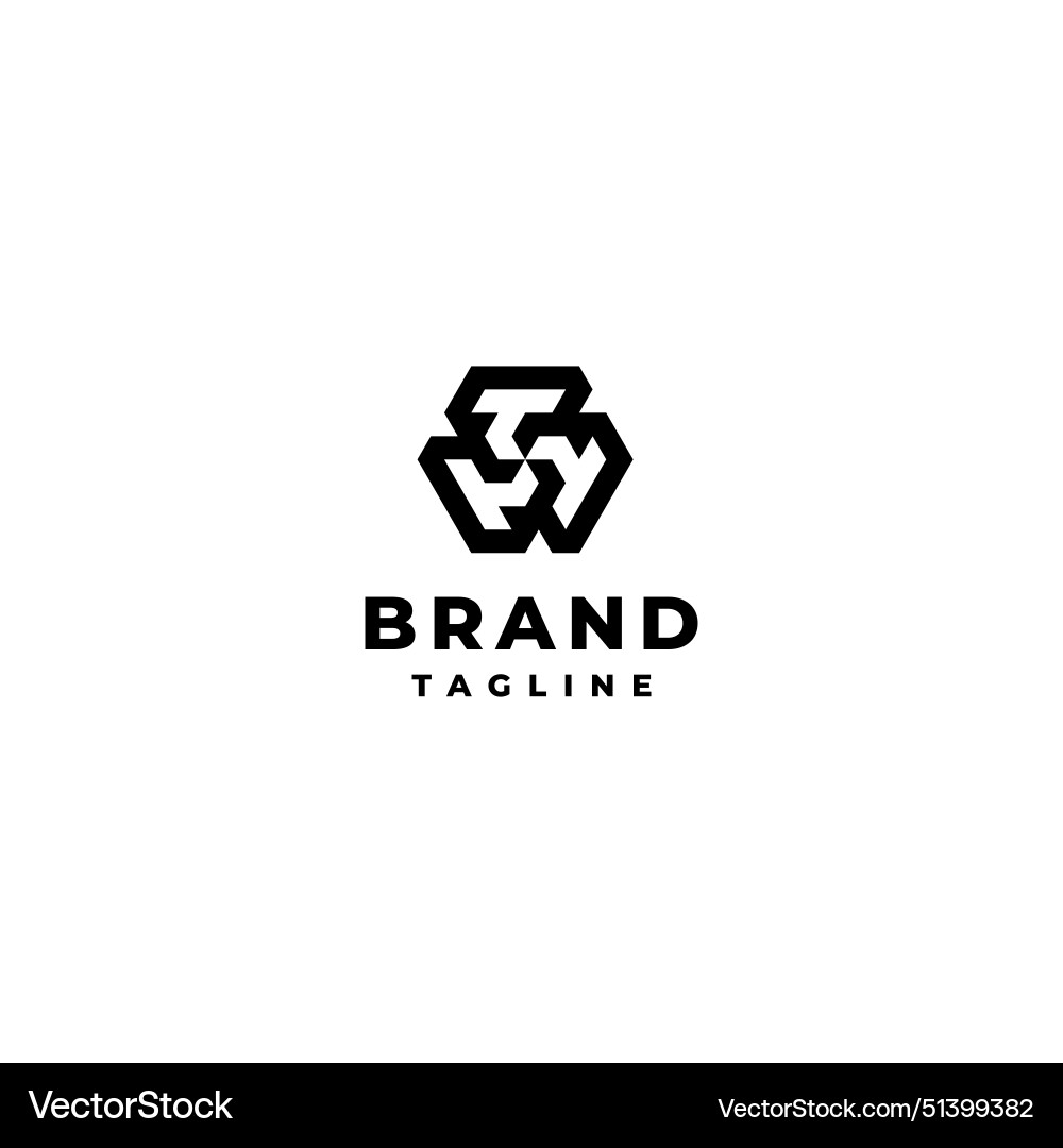 Simple initial letter ttt logo design Royalty Free Vector