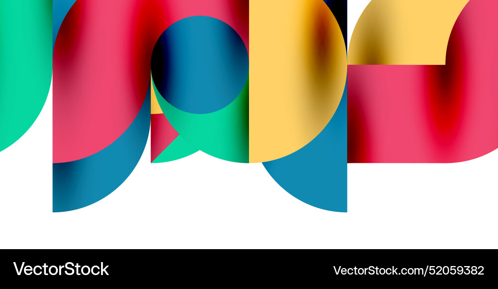 Tech minimal circular shapes geometric art Vector Image