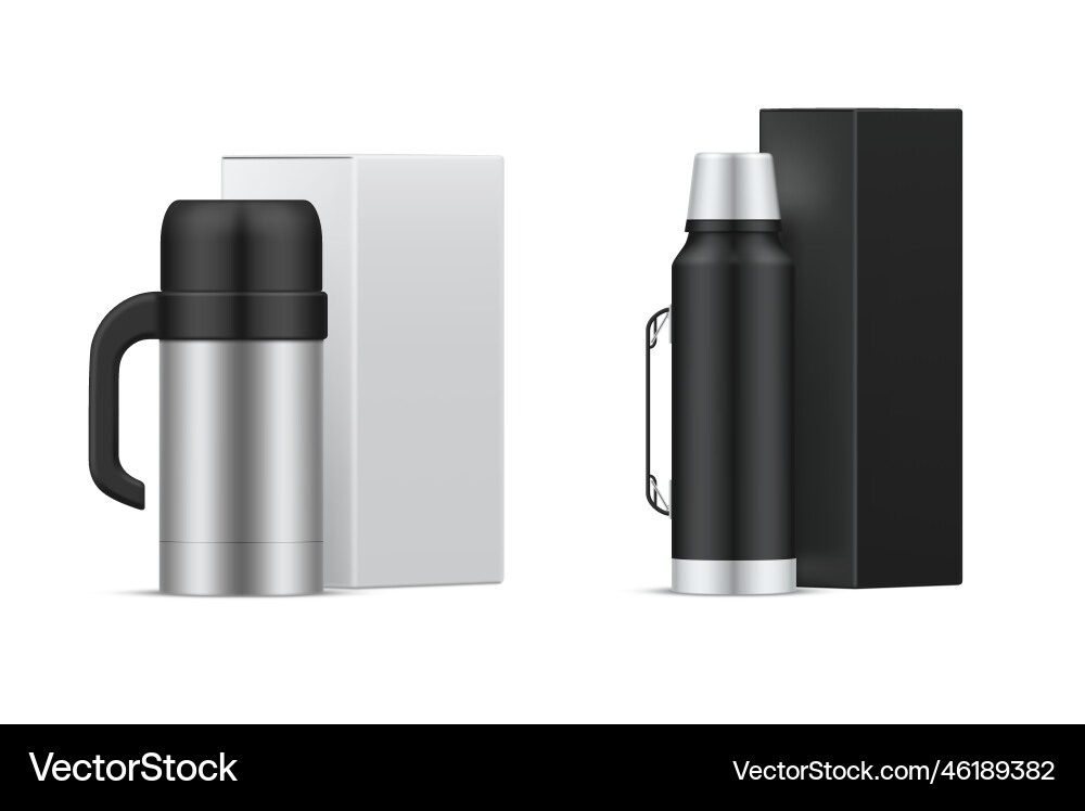 Thermos box stainless container drink temperature Vector Image