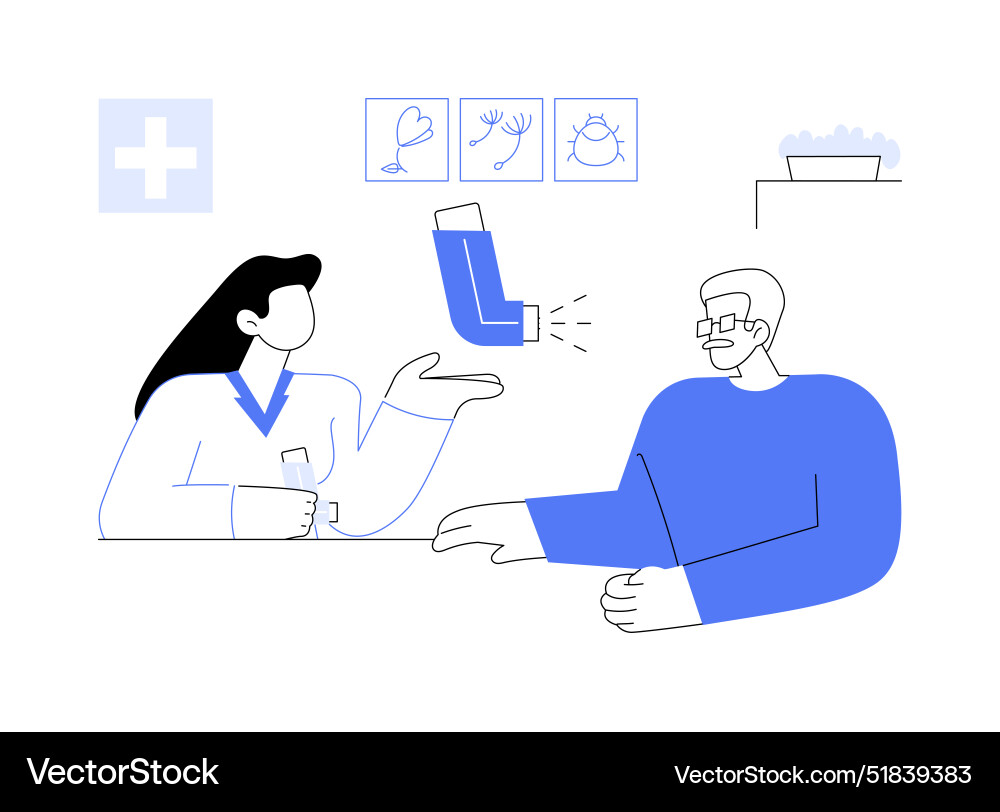 Asthma management abstract concept Royalty Free Vector Image