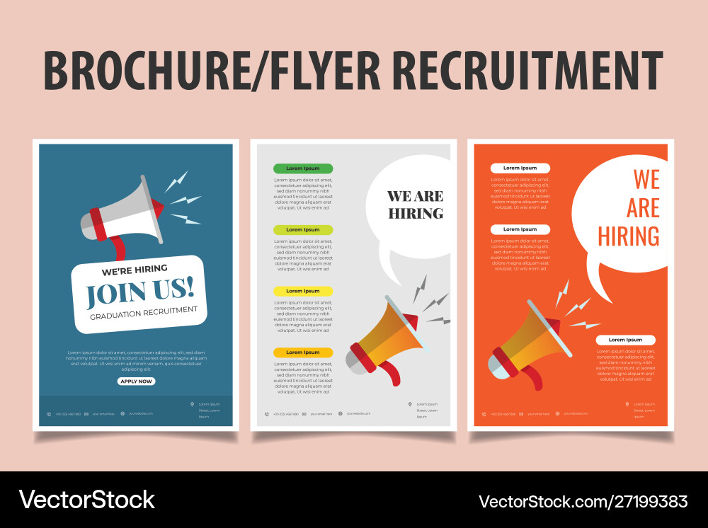 Brochure or flyer for recruitment job vacancy Vector Image