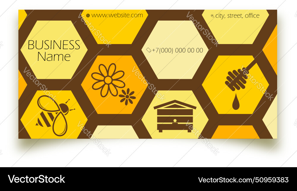 Business card concept for beekeeping production Vector Image