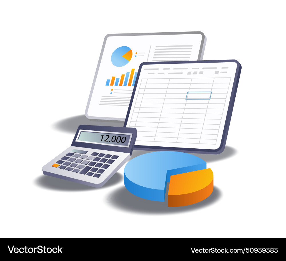 Business financial analyst data excel software Vector Image