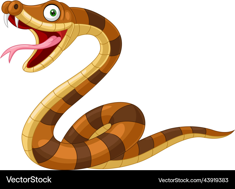 Cartoon Brown Snake Royalty Free Vector Image - VectorStock