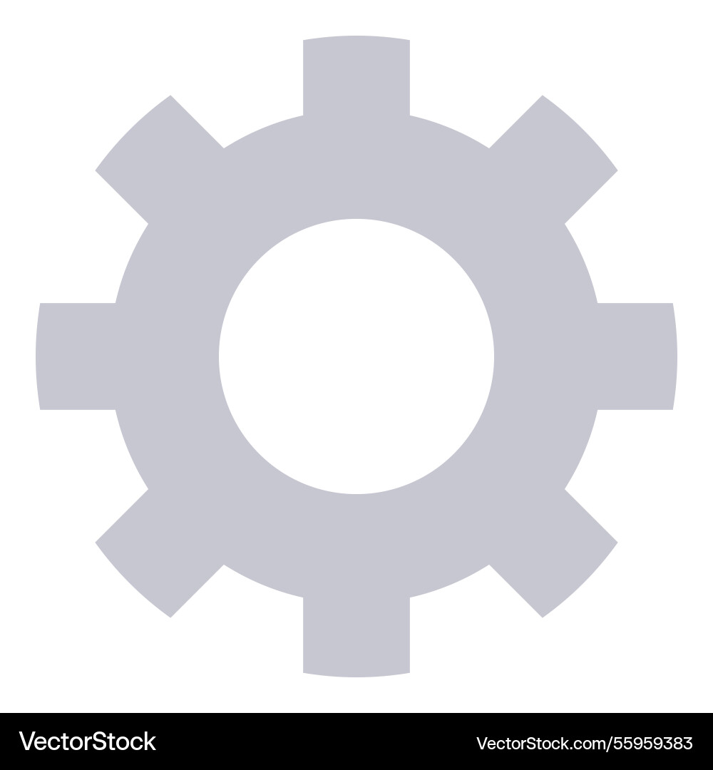 Gray gear shape representing settings engineering Vector Image