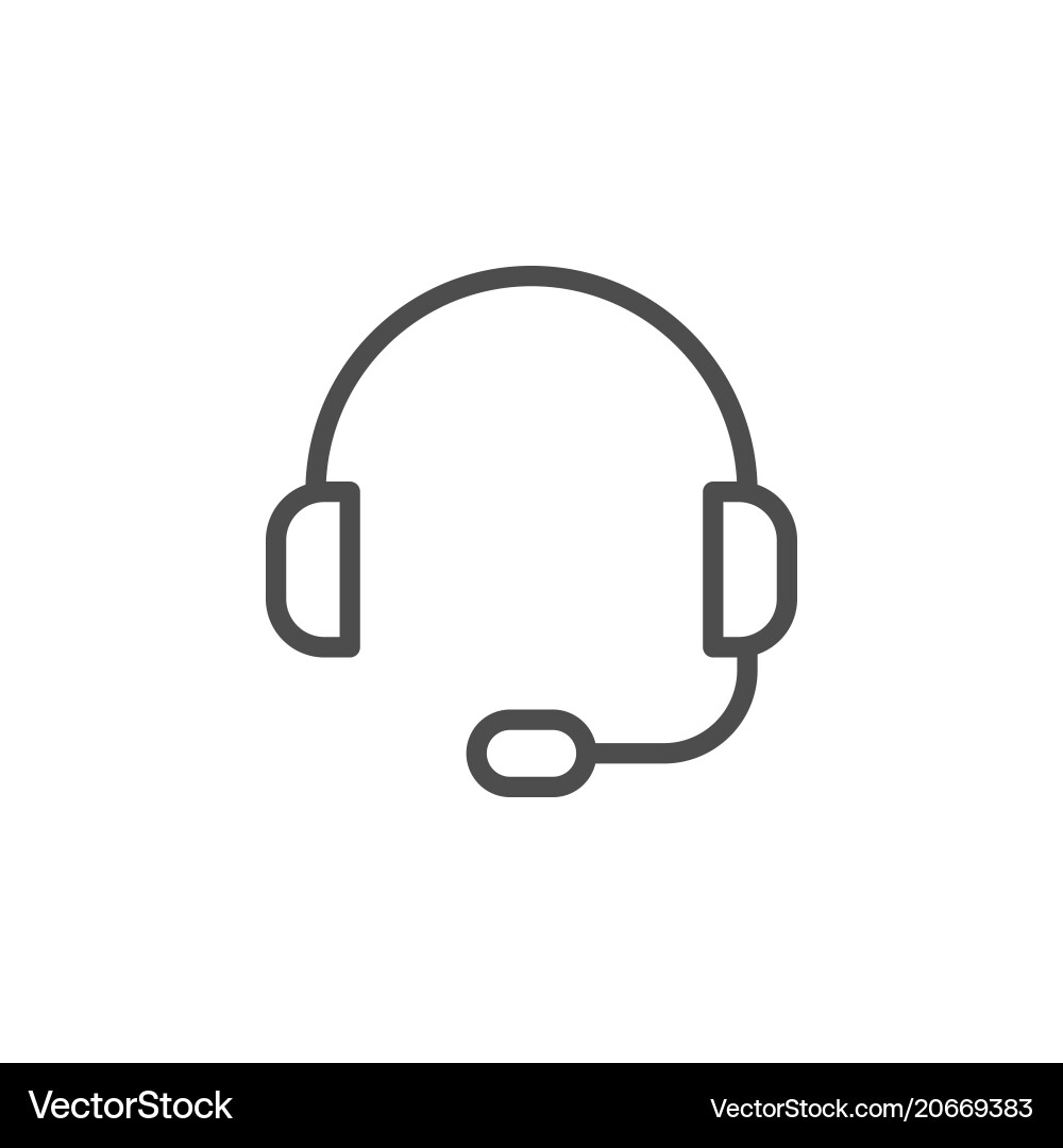Headset line icon Royalty Free Vector Image - VectorStock