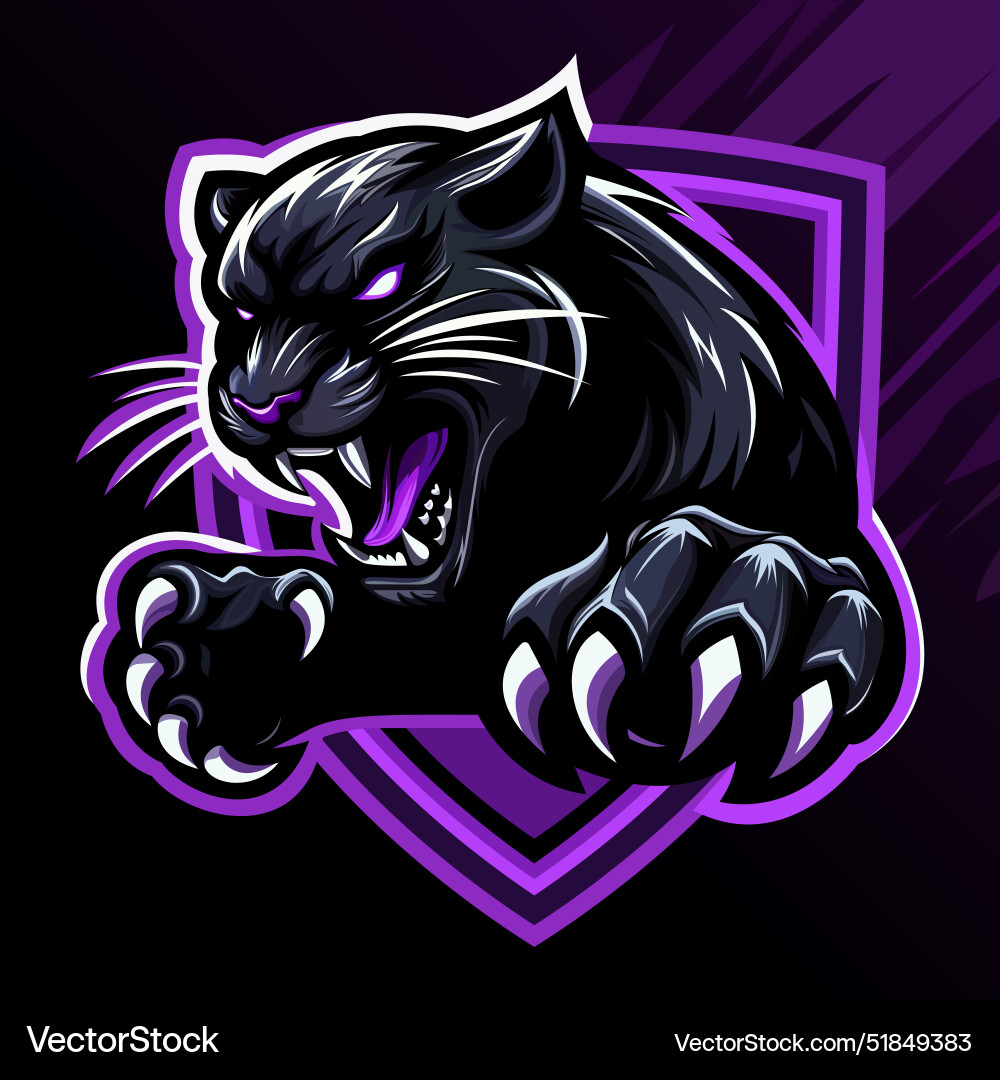 High quality black panther logo design Royalty Free Vector
