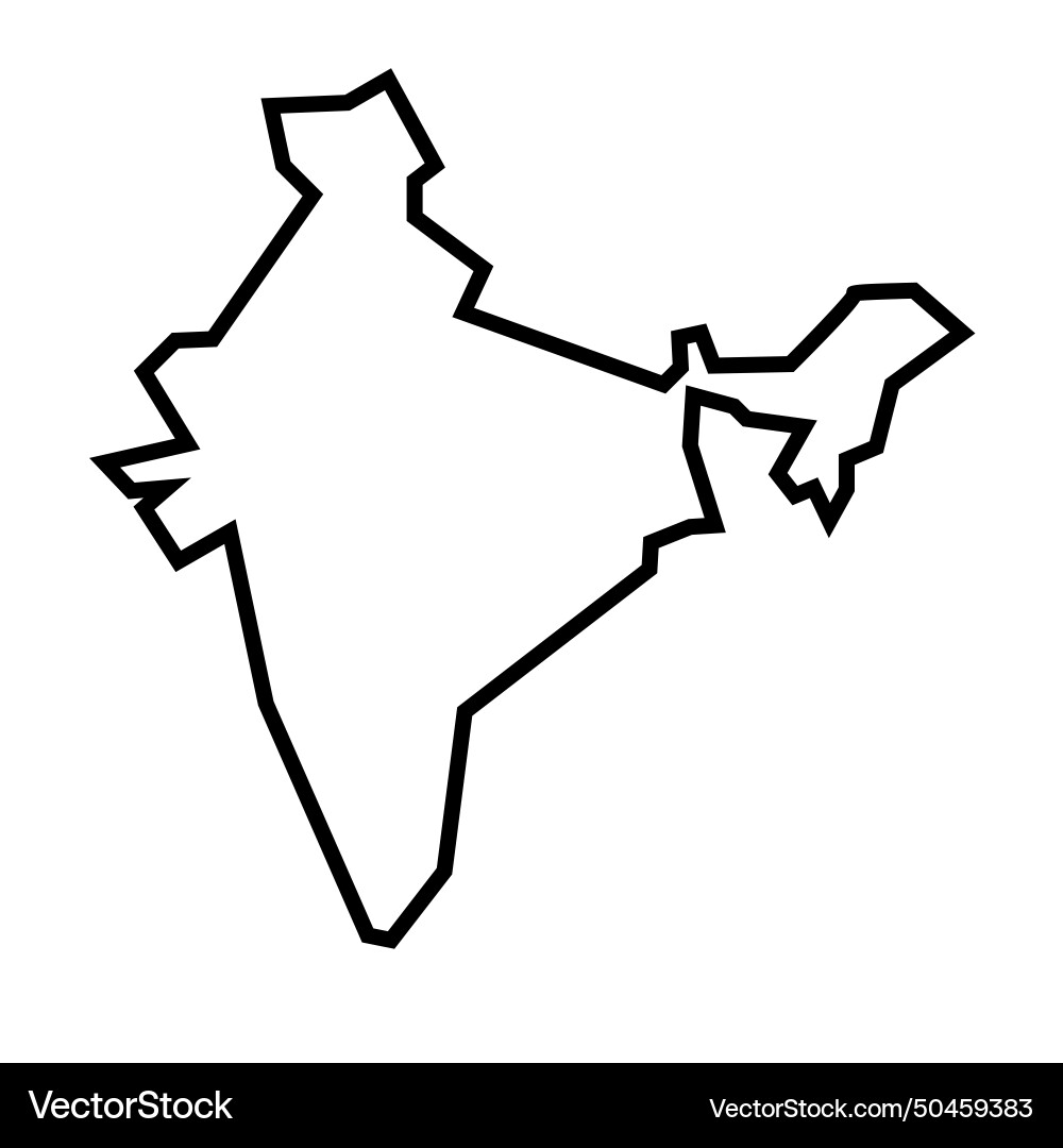 India country map thick outline icon Royalty Free Vector