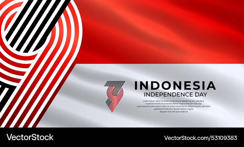 Indonesian independence day background 79th Vector Image