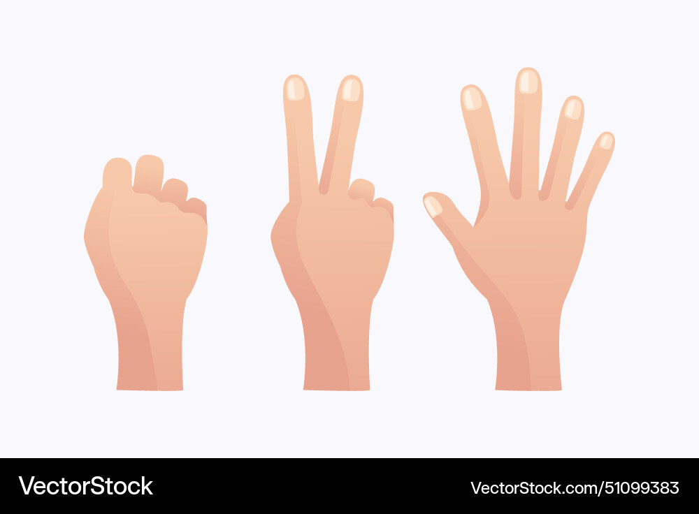 Rock scissors paper hand gesture Royalty Free Vector Image
