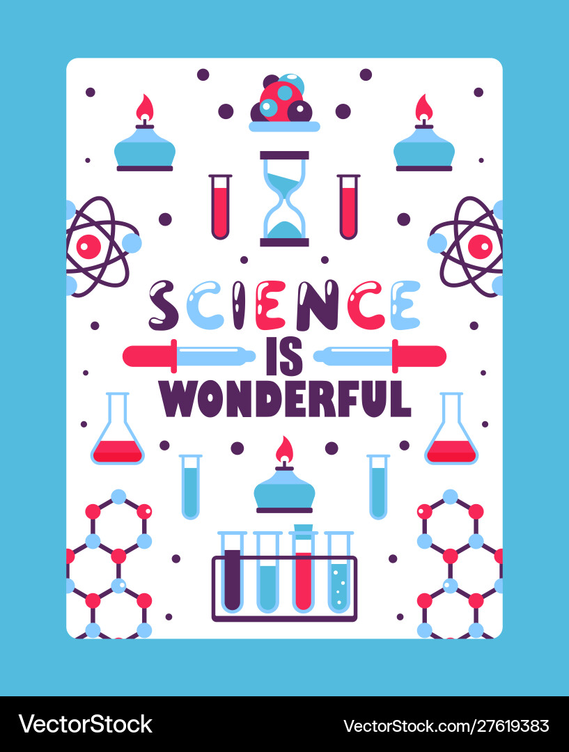 Science book cover for children Royalty Free Vector Image