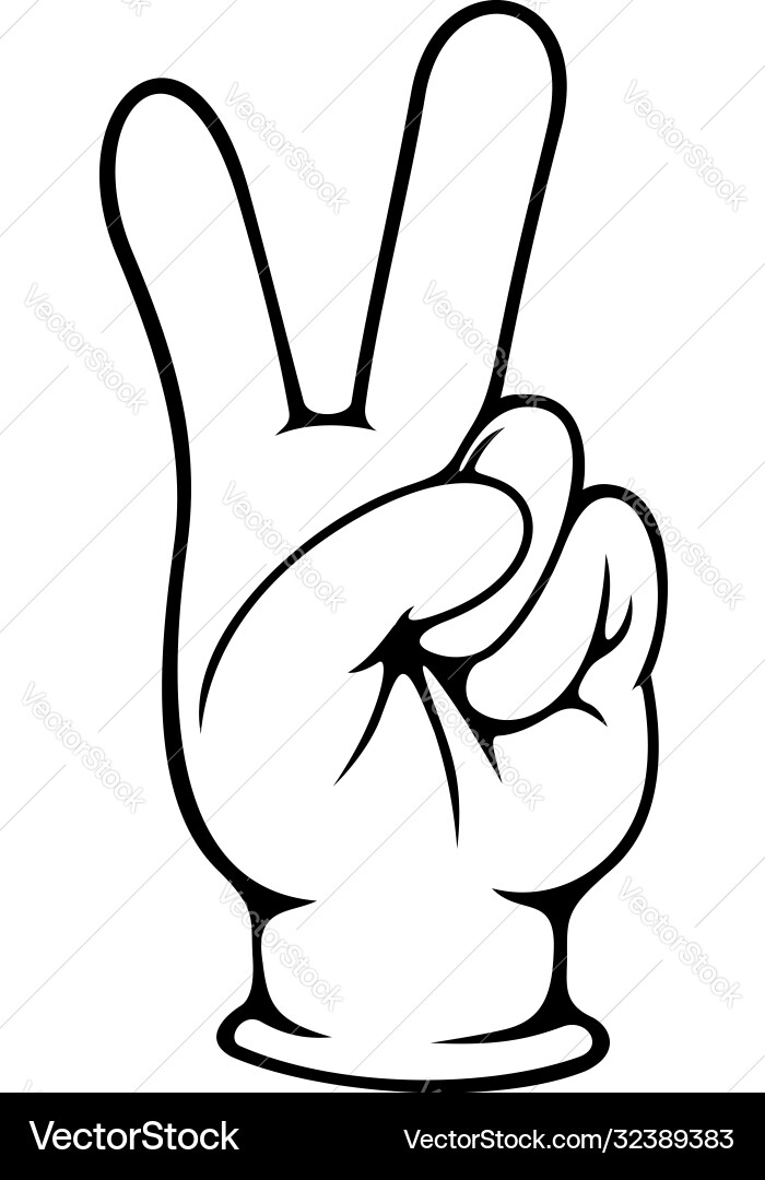 Two Finger Peace Sign Clipart