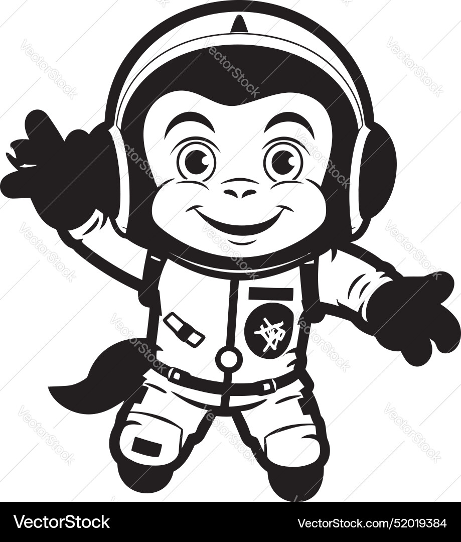 Astrochimp trek black emblem stellar siamang Vector Image