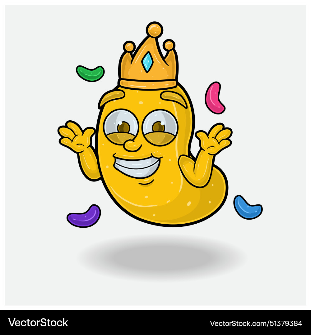 Bean candy cartoon with dont smile expression Vector Image