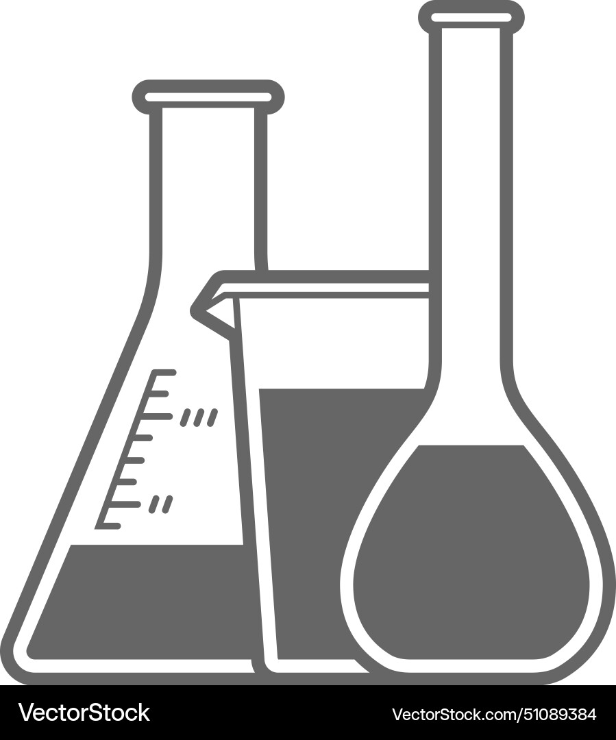 Chemical glassware icon Royalty Free Vector Image