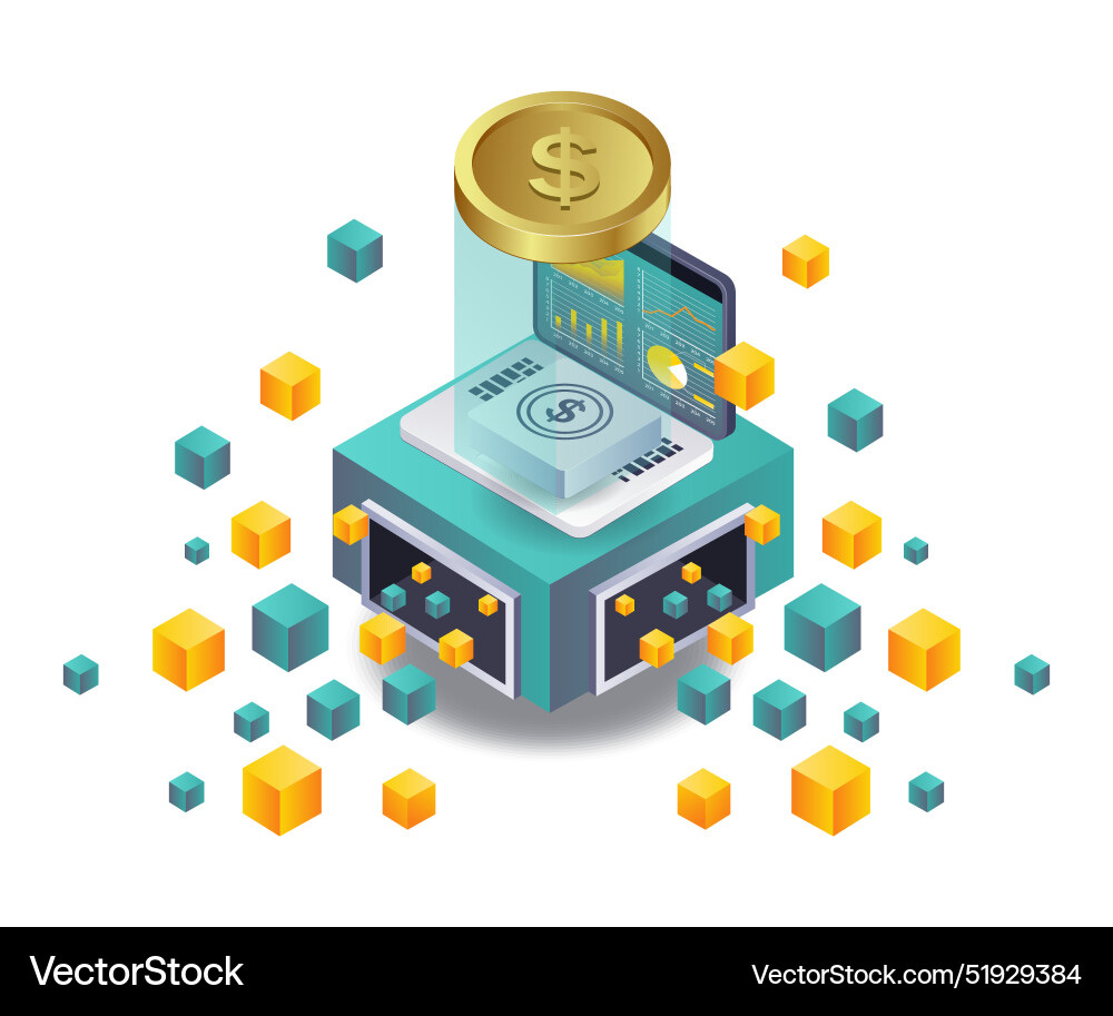 Earning money from blockchain technology business Vector Image