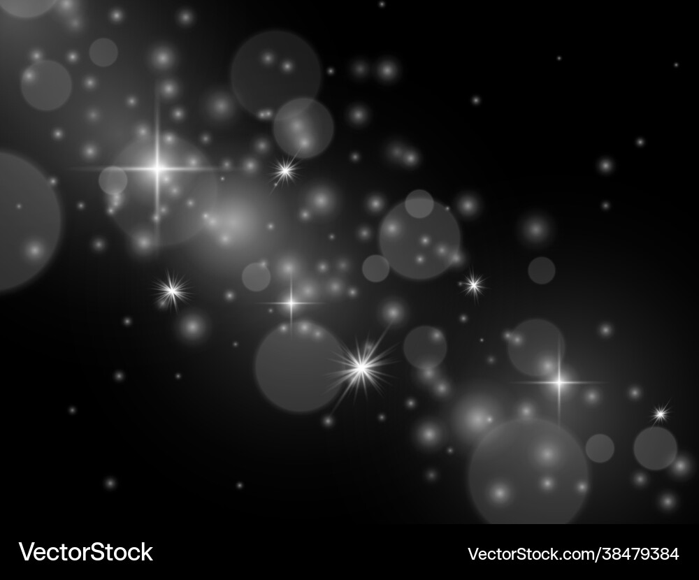Effect light glowing magic stardust white Vector Image