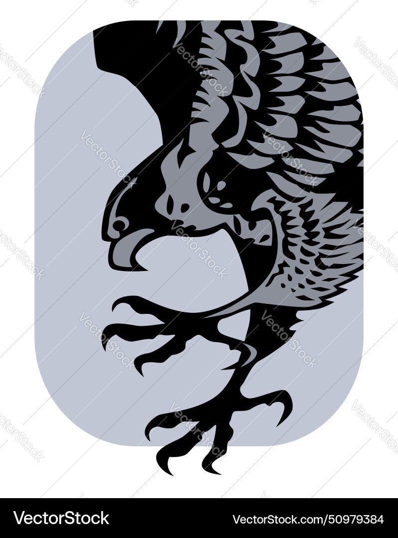 Falcon hunt a falcon attacks its prey Royalty Free Vector