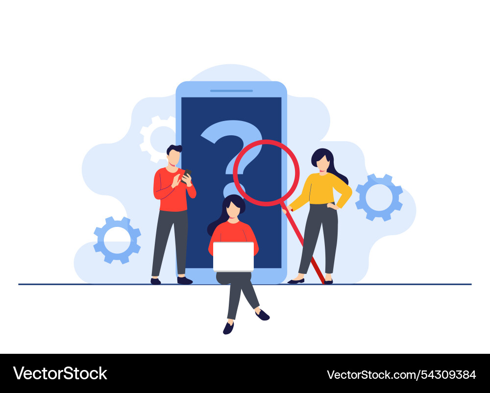 Frequently asked questions flat Royalty Free Vector Image