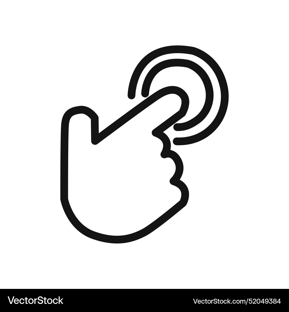 Hand clicking icon linear graphics sign Royalty Free Vector