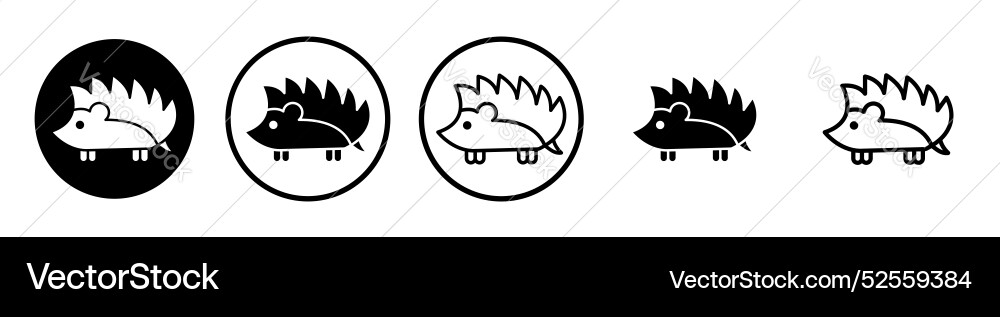 Hedgehog icon set on white background Royalty Free Vector