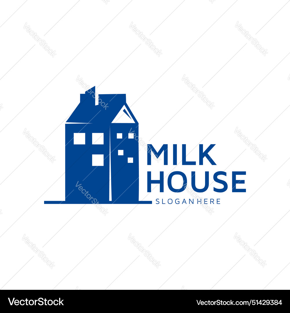 Milk house logo icon or symbol template design Vector Image