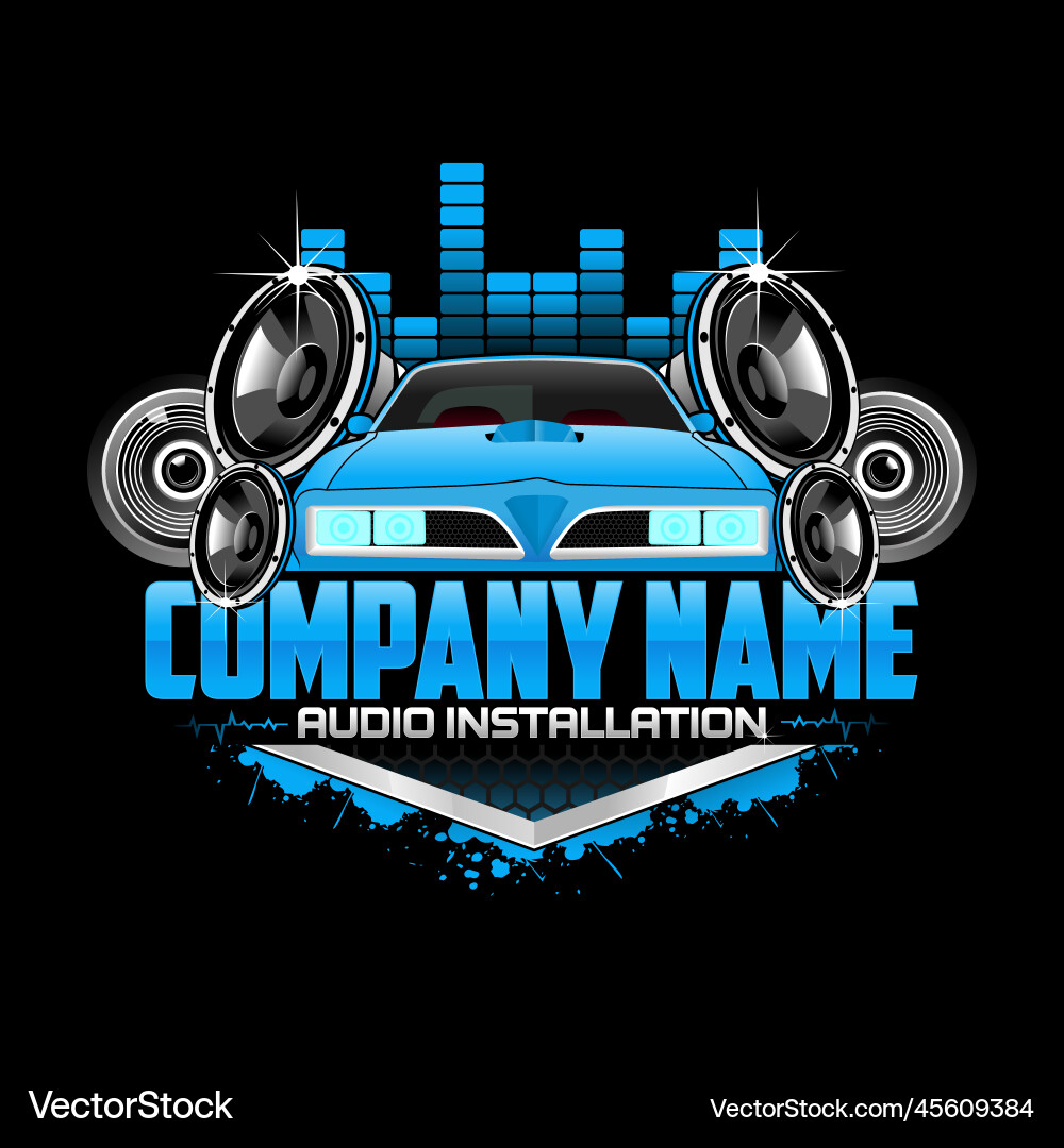 Modern car audio installation service logo Vector Image