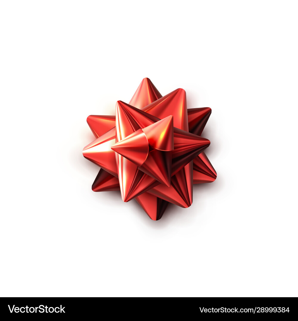 Red bow realistic Royalty Free Vector Image - VectorStock