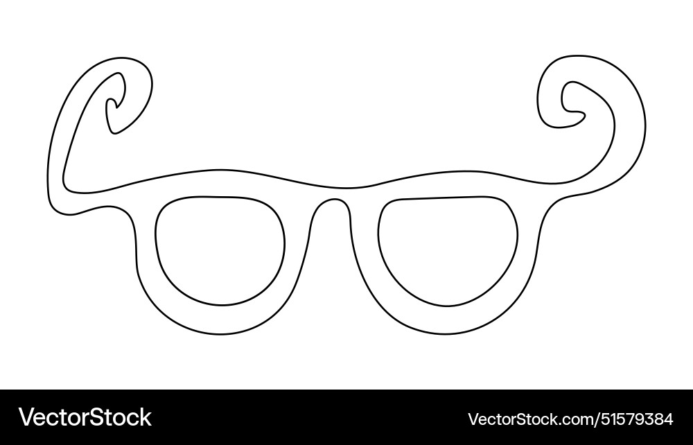 Sunglasses outline hand drawn element isolated Vector Image