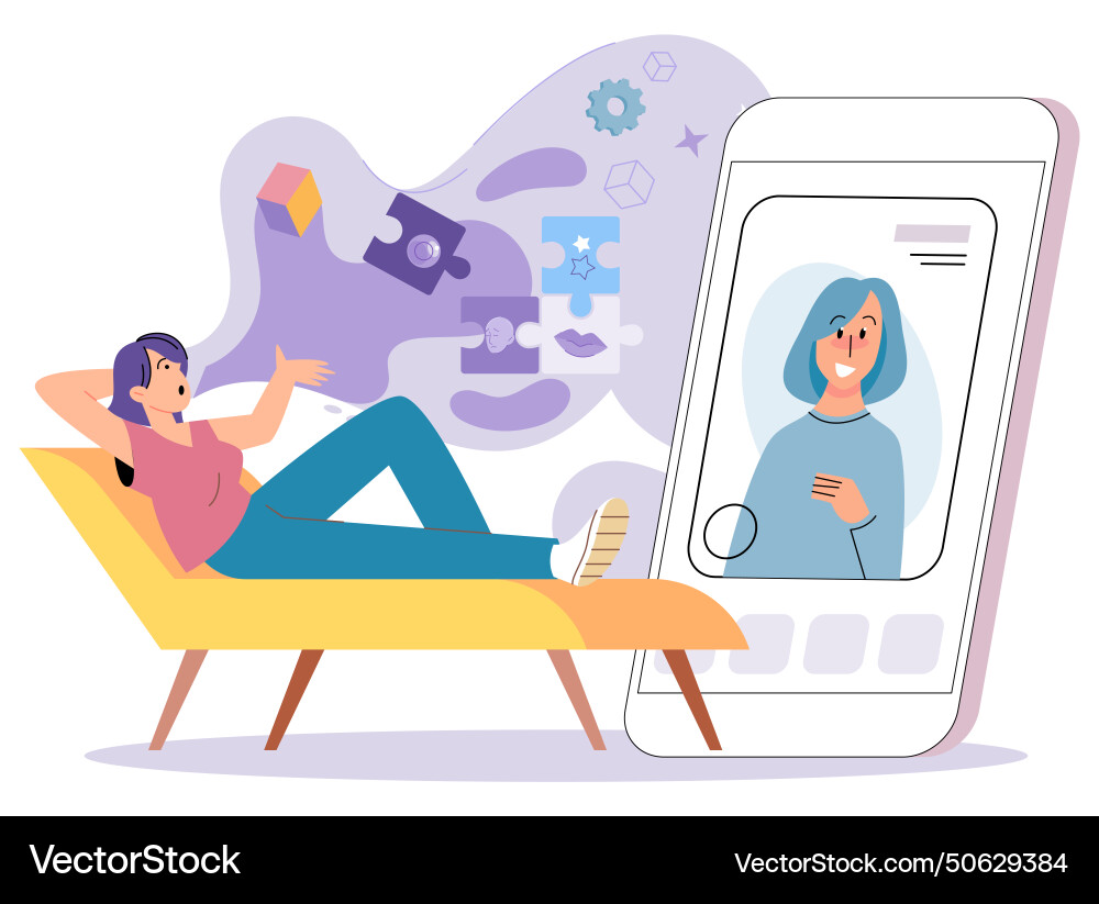 Talk therapy sessions including Royalty Free Vector Image