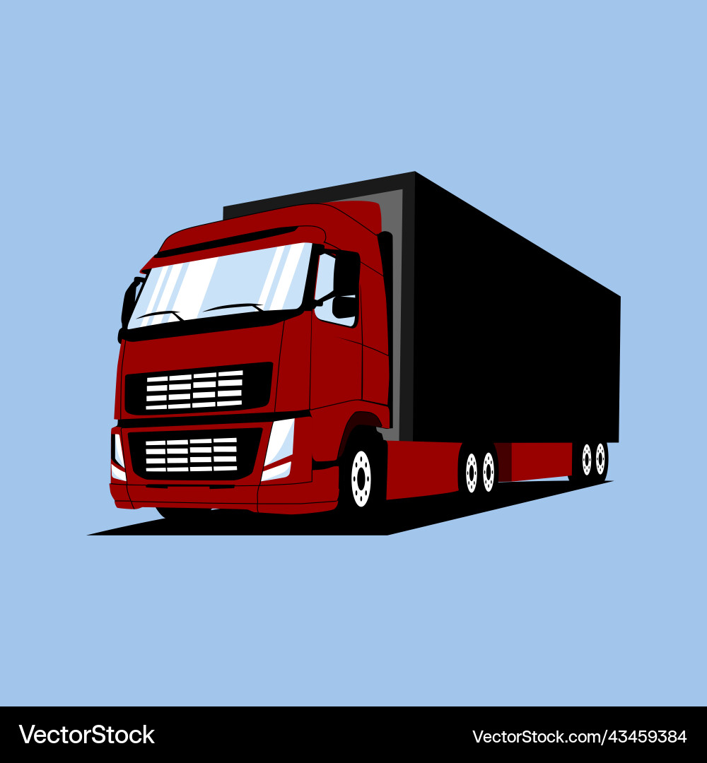Truck trailer with container Royalty Free Vector Image
