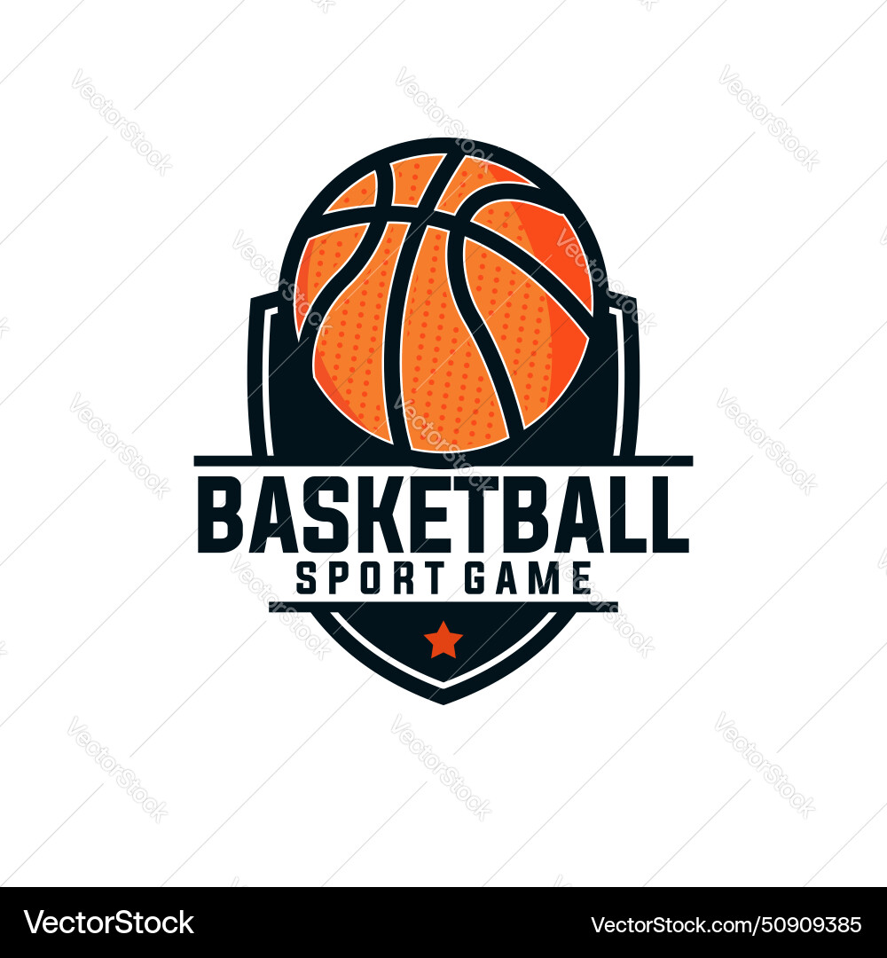 Basketball sport logo Royalty Free Vector Image