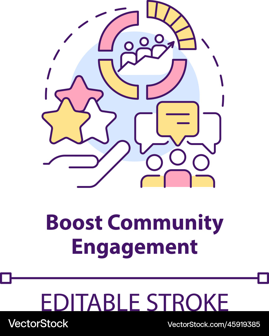 Boost community engagement concept icon Royalty Free Vector