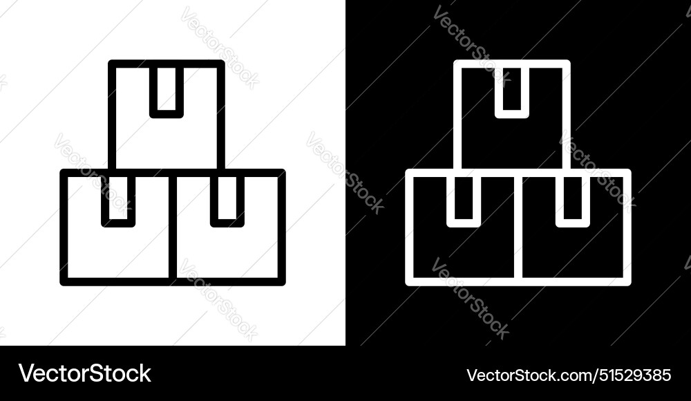 Boxes icon set inventory cargo storage cardboard Vector Image
