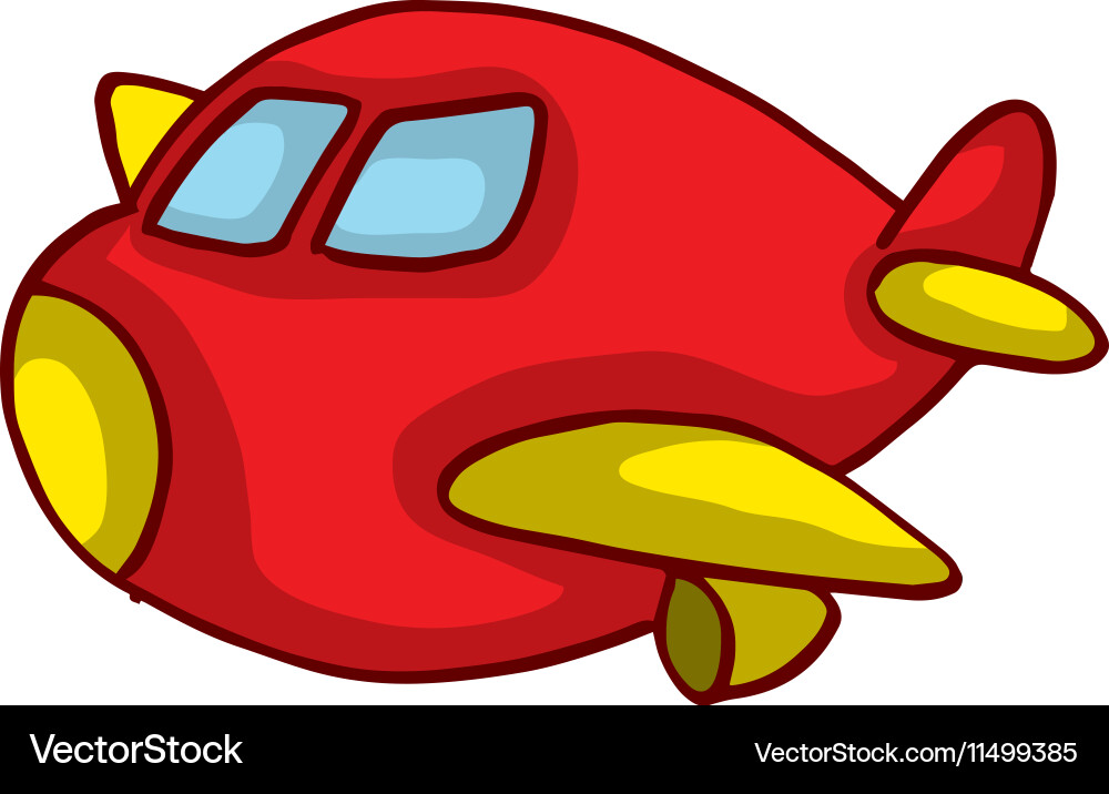 Cartoon red plane for kids design Royalty Free Vector Image