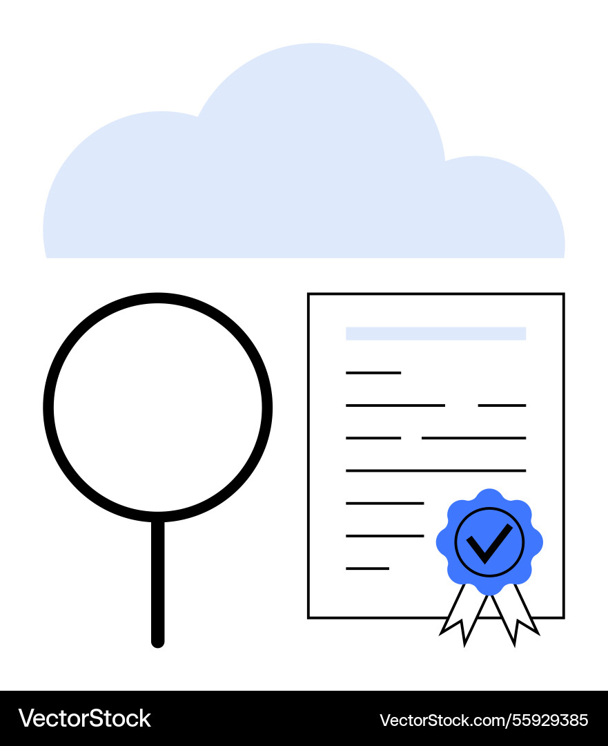 Cloud storage verification via certification Vector Image