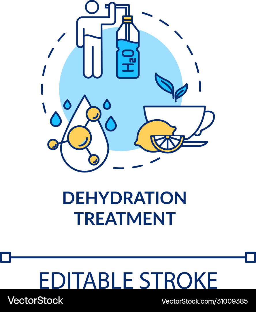 Dehydration treatment concept icon restore water Vector Image