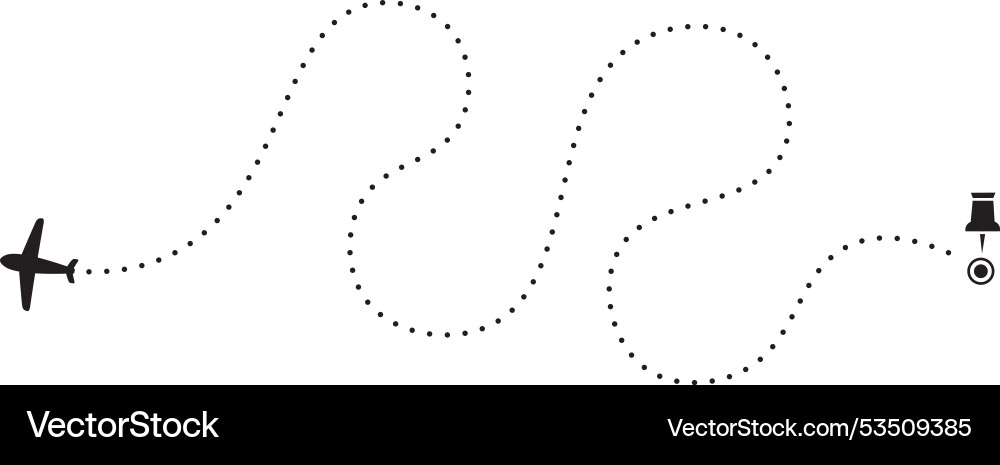 Flight route dashed line Royalty Free Vector Image