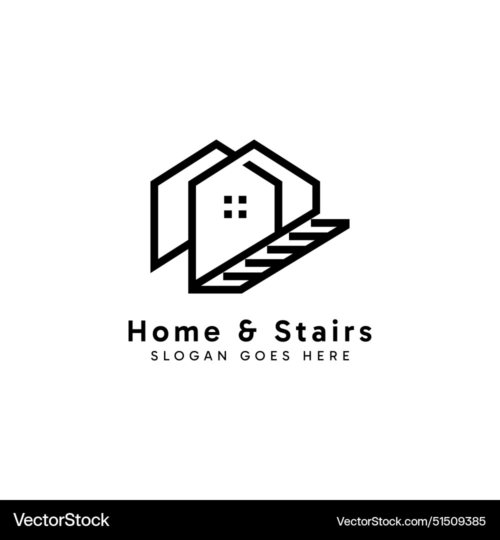 Home and stairs logo icon symbol design Royalty Free Vector