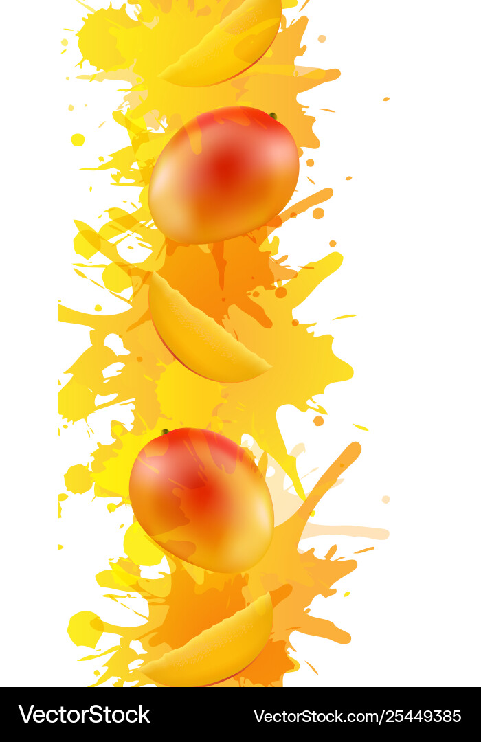 Mango border with paint white background Vector Image