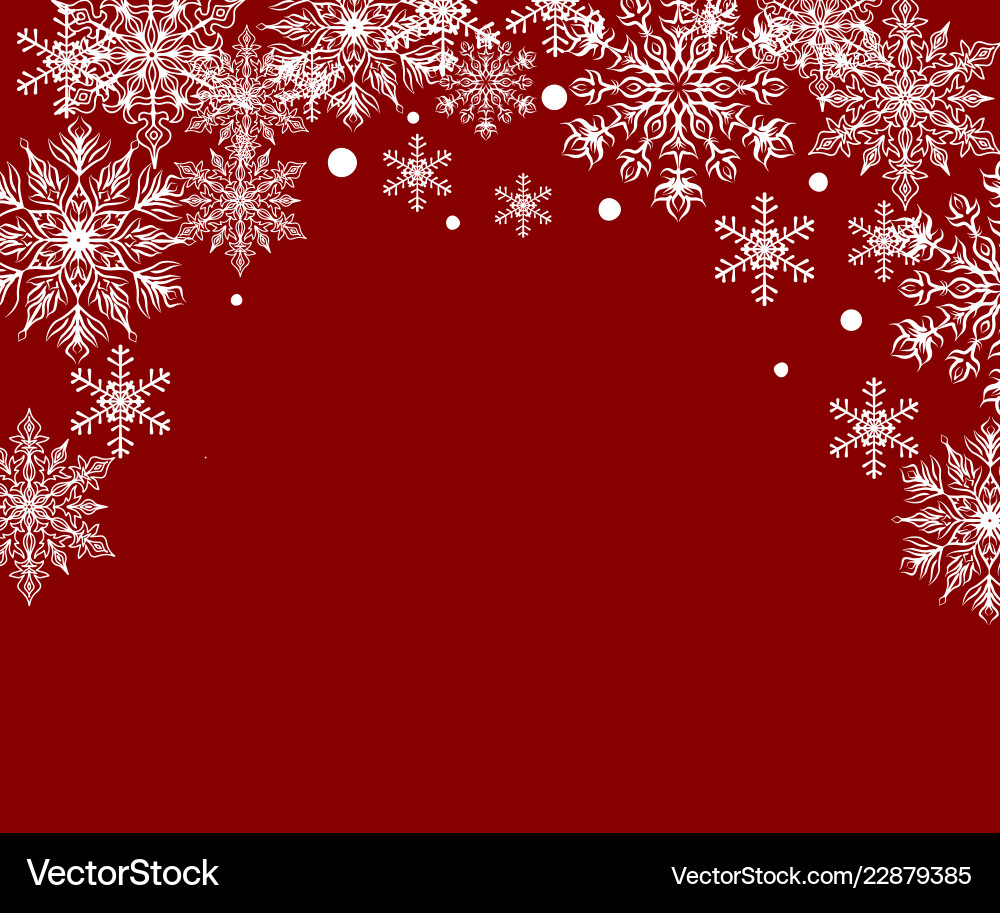 Red background with snowflakes Royalty Free Vector Image