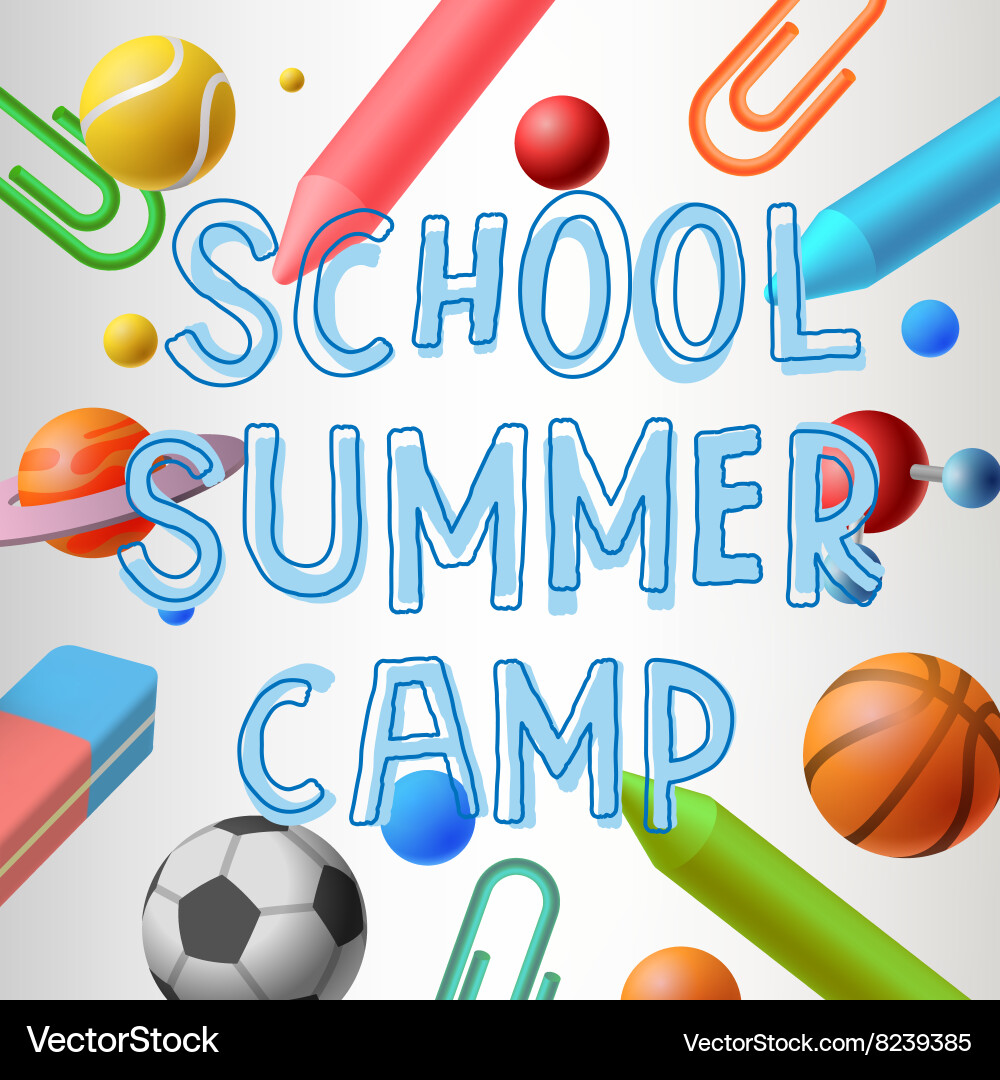 School summer camp Royalty Free Vector Image - VectorStock
