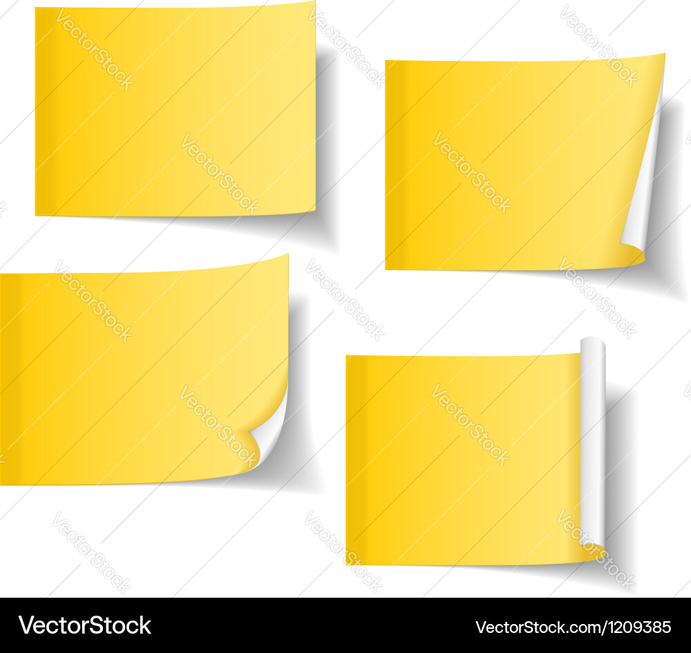 Yellow sticky notes Royalty Free Vector Image - VectorStock