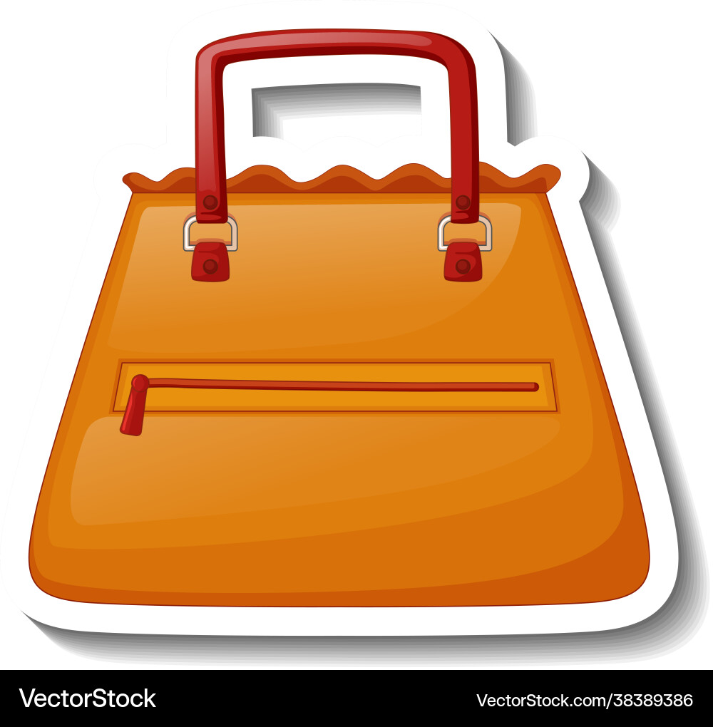 A sticker template with women shoulder bag Vector Image