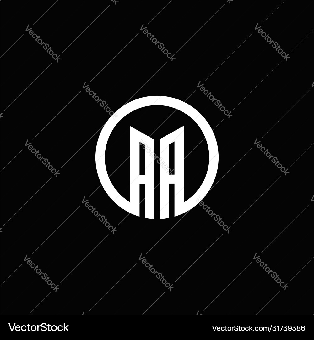 Aa monogram logo isolated with a rotating circle Vector Image