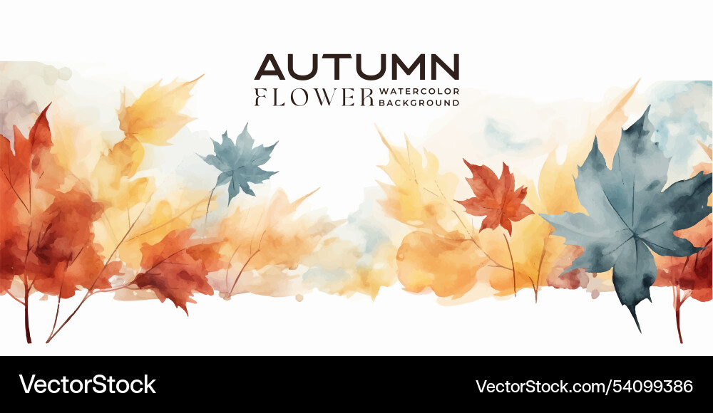 Abstract art autumn background with watercolor Vector Image