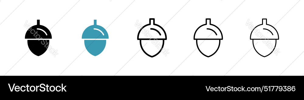 Acorn line icon set Royalty Free Vector Image - VectorStock