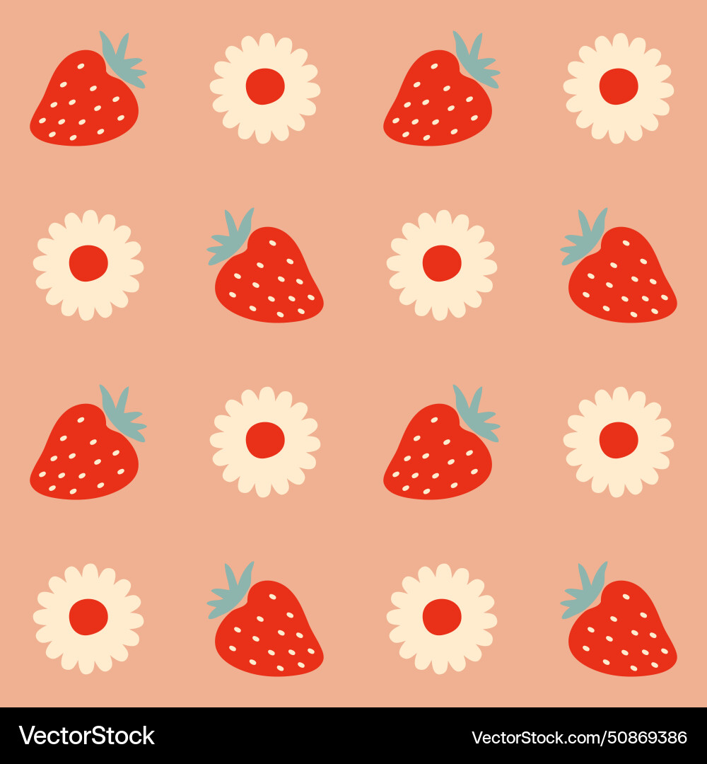 Aesthetic pattern with daisy flowers Royalty Free Vector